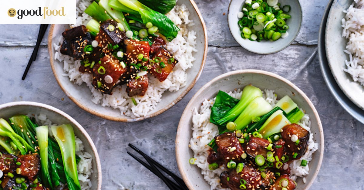 Nasu dengaku: Japanese miso-glazed eggplant rice bowl