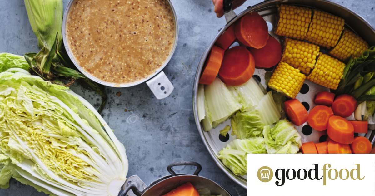 Adam Liaw’s steamed vegetables with sesame sauce