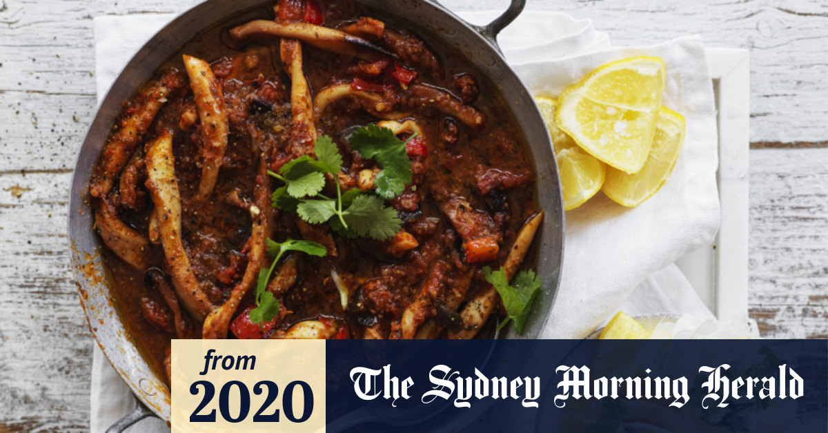 Neil Perry recipe: tagine of squid, tomato and red capsicum