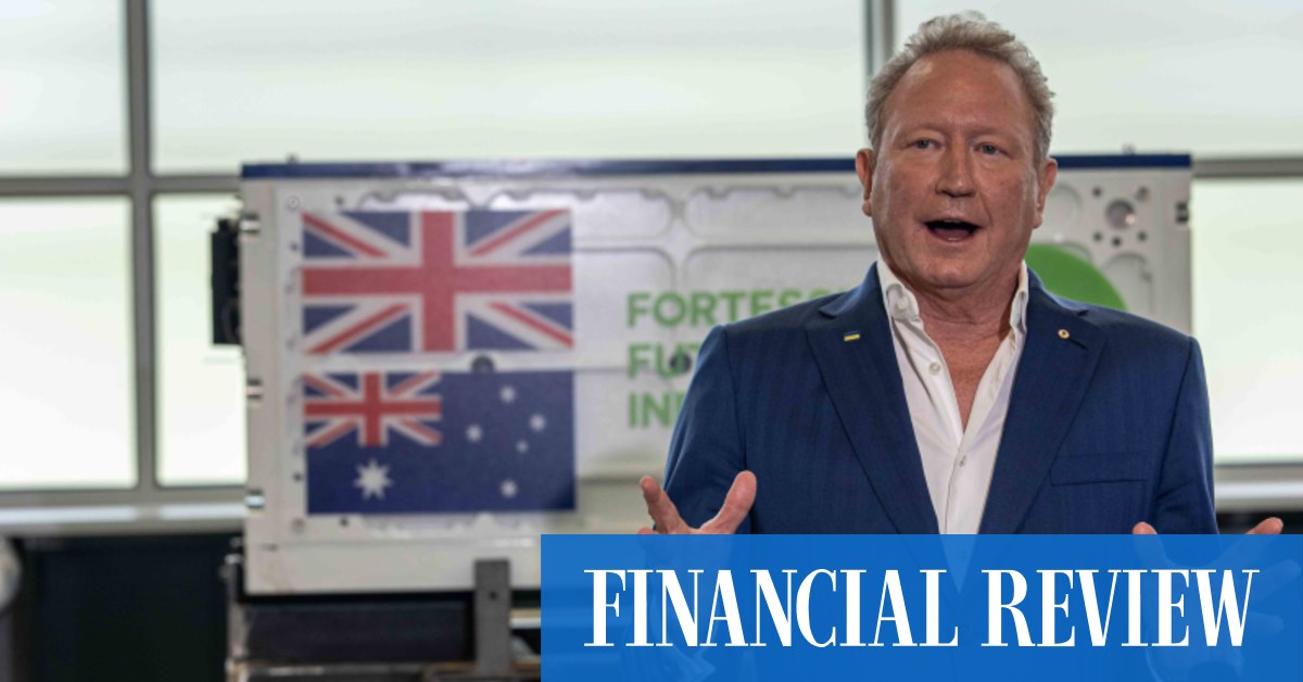 Energy transition: Andrew Forrest unveils plans to turn Formula 1 firm ...