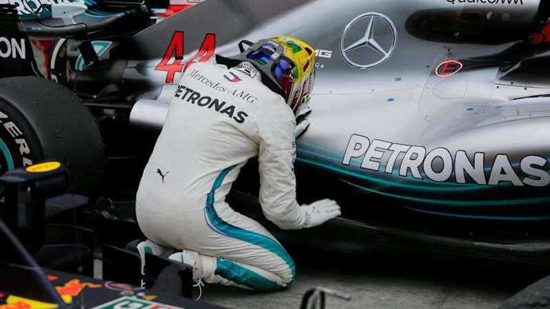Brazil GP: Lewis Hamilton wins in Brazil as Mercedes take fifth F1 title
