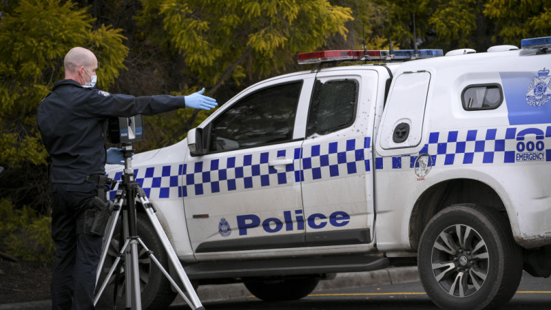 Police car shot, rammed in ambush outside McDonald's in Sunbury