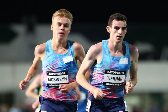 Patrick Tiernan breaks Australian 10,000 metres record