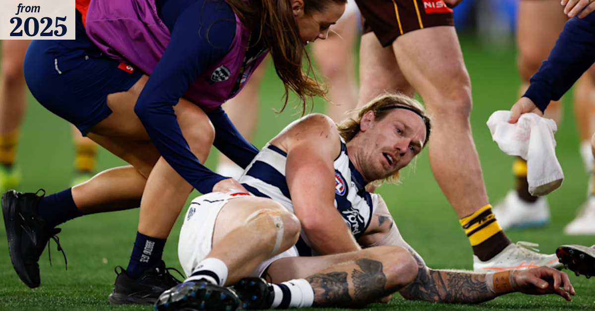 Geelong Cats vs Hawthorn Hawks: Tom Stewart concussed in the ...