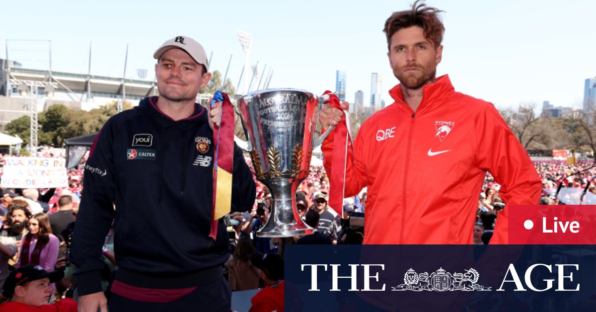 AFL grand final parade 2024 LIVE updates: Sydney Swans, Brisbane Lions ...