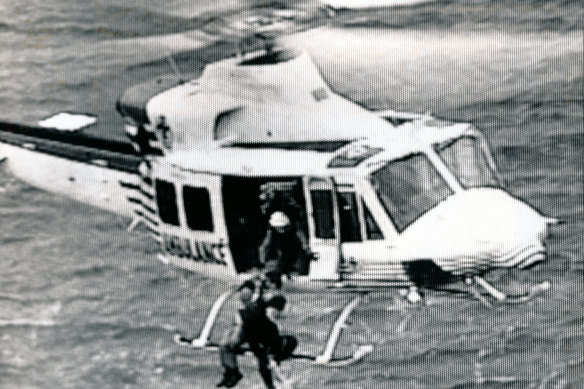 From the Archives: Pilot winched to safety after Bass Strait crash