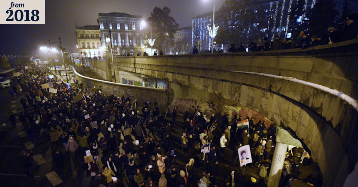 Two-Tailed Dog Party 'National All-Christmas Peace March' in Budapest