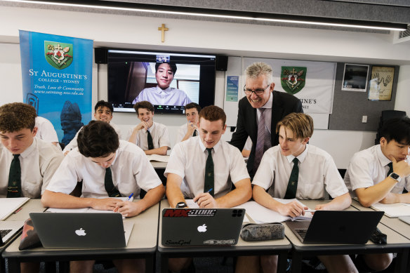 Stuck in China by border closures, Milo has attended Sydney classes ...