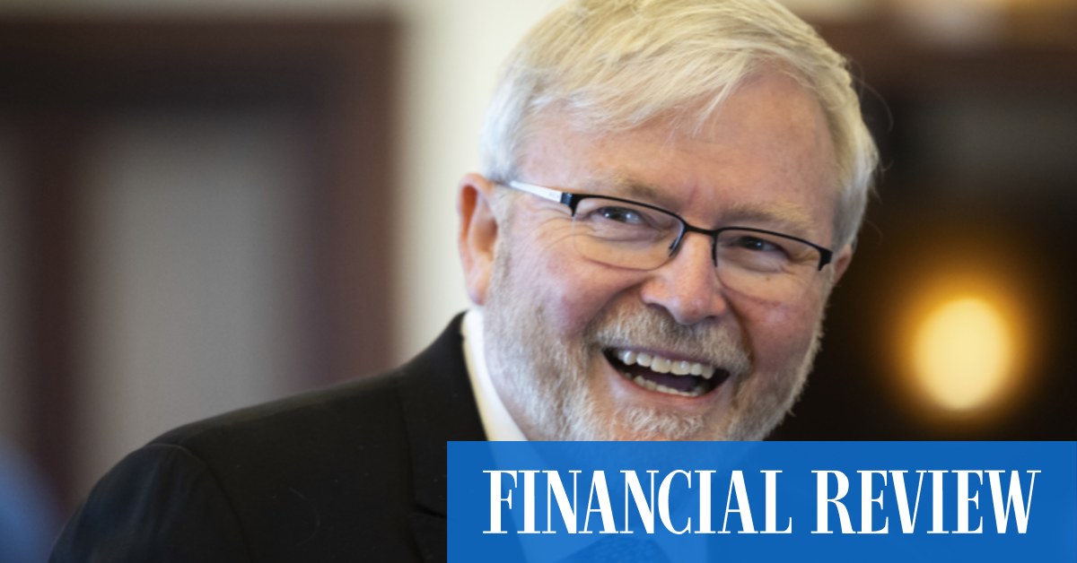 Kevin Rudd’s official portrait in Parliament House comes with beard