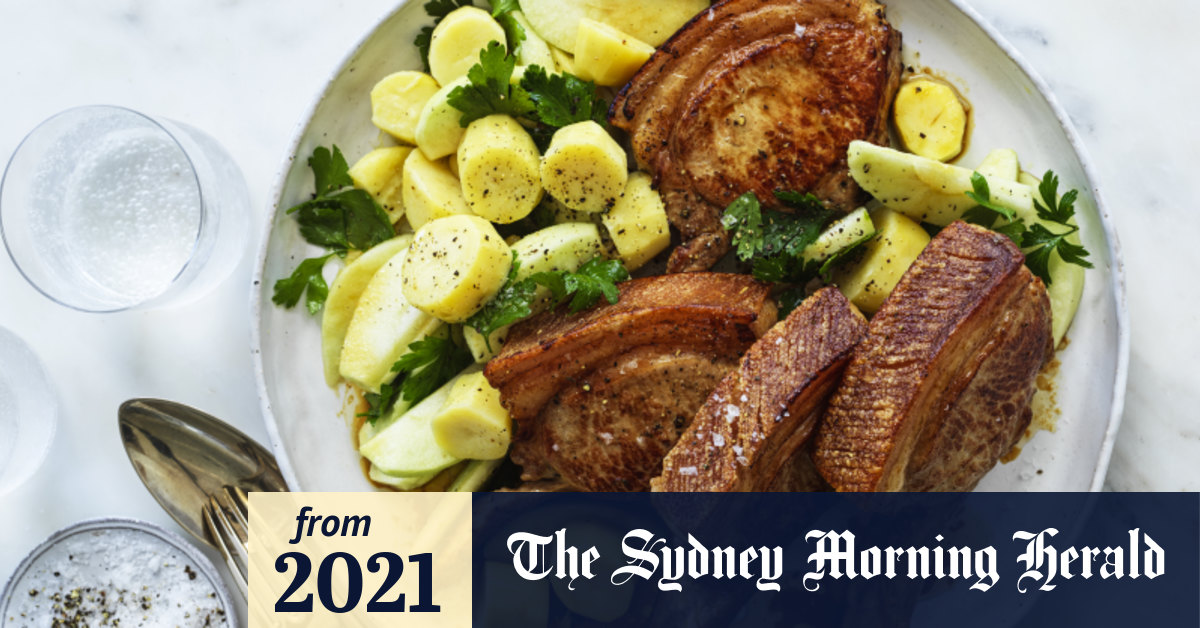 Neil Perry recipe: barbecued pork chops with apple and potato salad