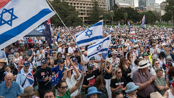 Israel war: Scott Morrison accuses UN of antisemitism at Domain rally