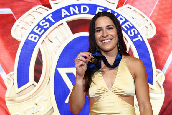 Lions roar: Ally Anderson gets her hands on coveted AFLW best-and-fairest