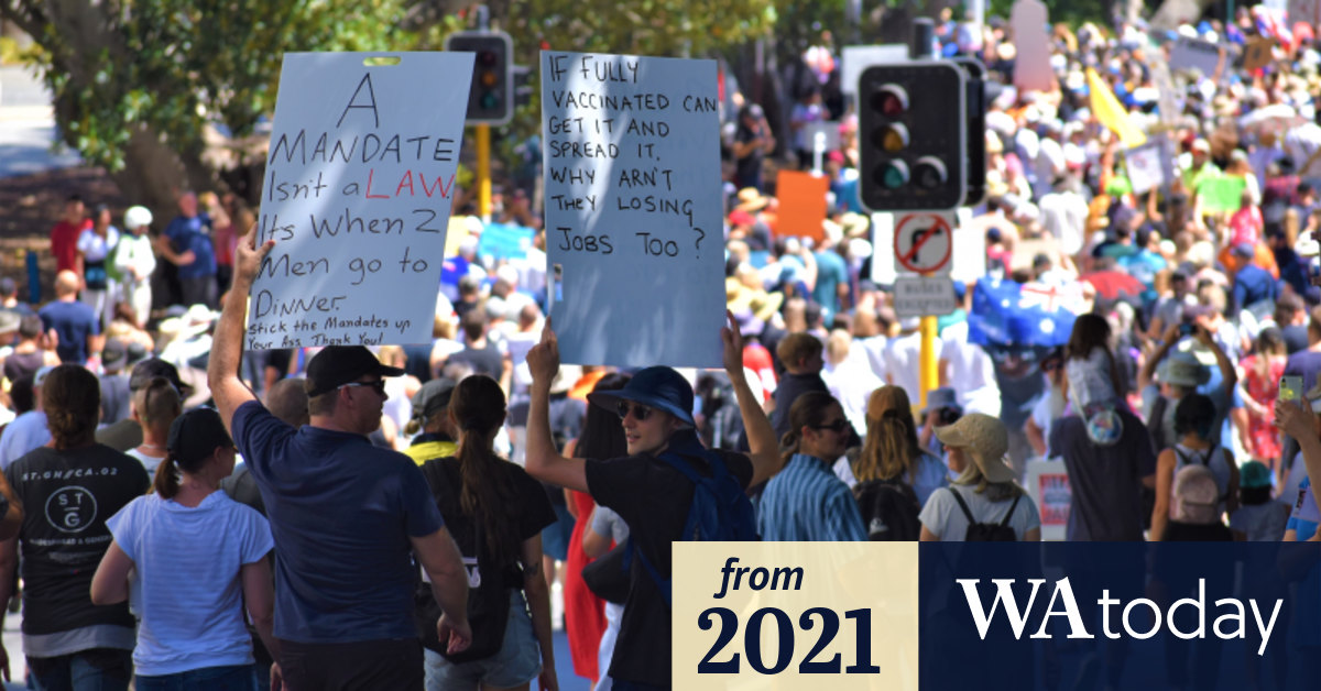 Thousands take to Perth streets to protest vaccine mandates