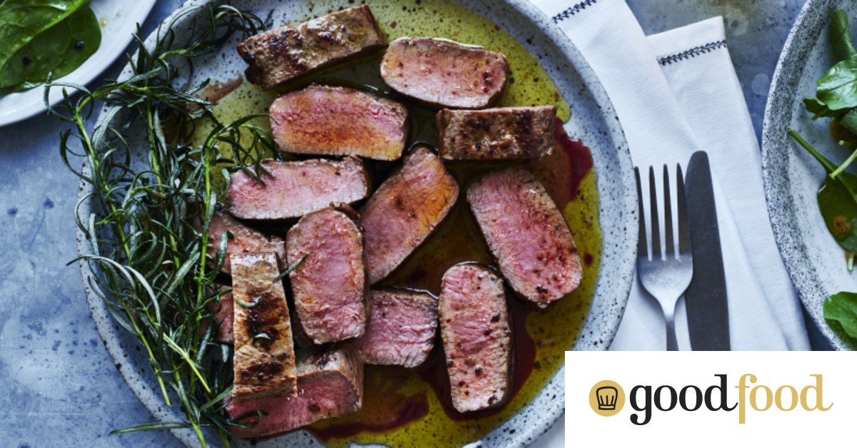 Adam Liaw’s lamb backstraps with rosemary butter