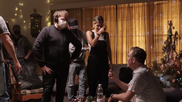 On the set of Australian Christmas film Christmess, directed by Heath Davis
