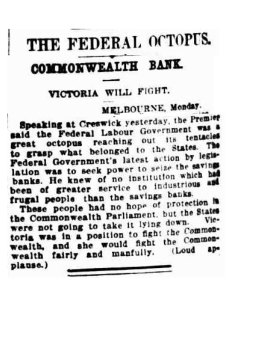 From the Archives, 1911: The Commonwealth Bank Act