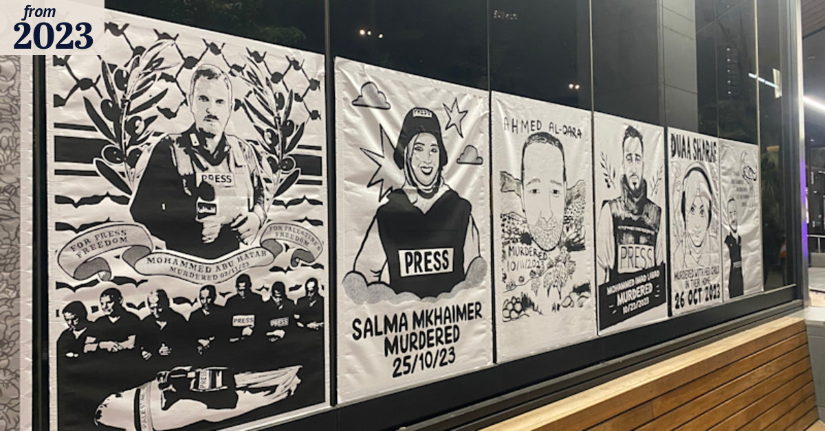 Israel-Hamas: ABC Melbourne offices plastered with portraits of ...