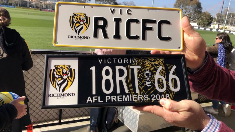 Tiges top the ladder in sales of customised AFL licence plates