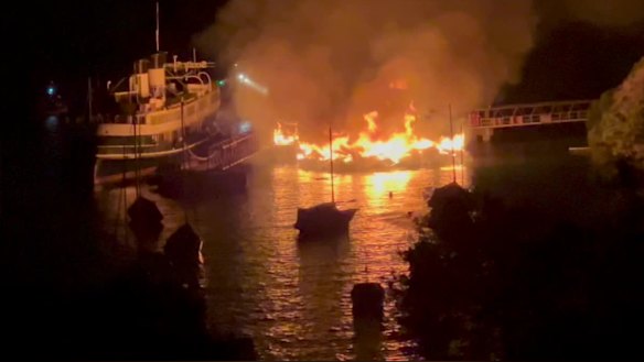 Sydney Harbour fire threatens heritage-listed former Manly ferry