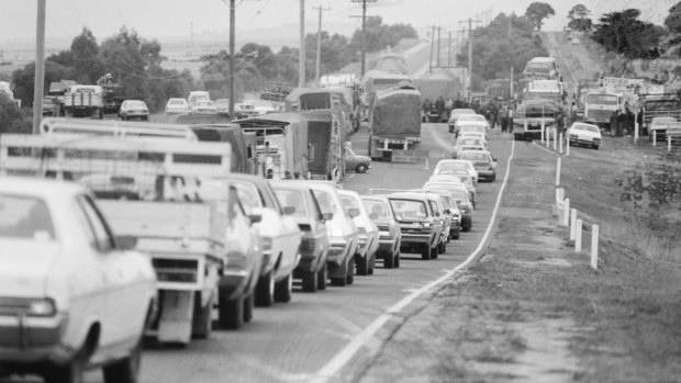 From the Archives: Nationwide truck blockades cripple Australia's roads
