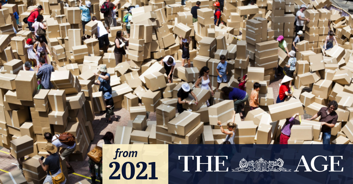 We Built This City cardboard box construction site at Melbourne’s ...