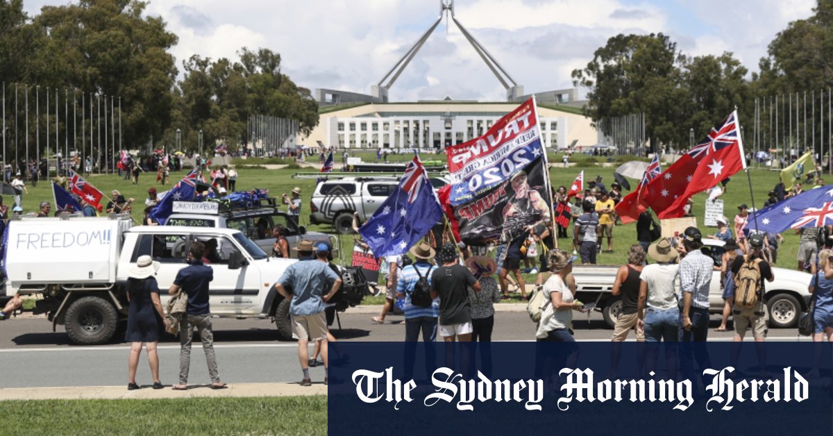 Convoy to Canberra protester arrested after police seize loaded rifle
