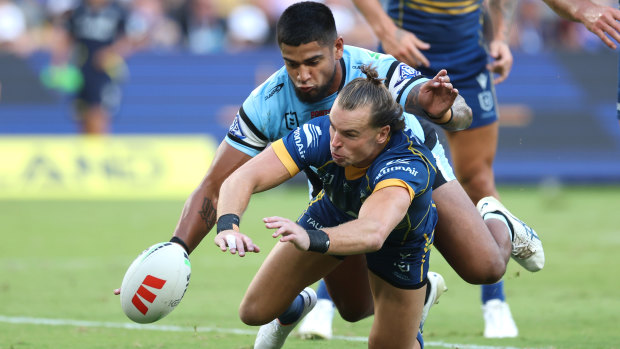 NRL 2023: Cronulla Sharks fullback Will Kennedy scores first career hat ...