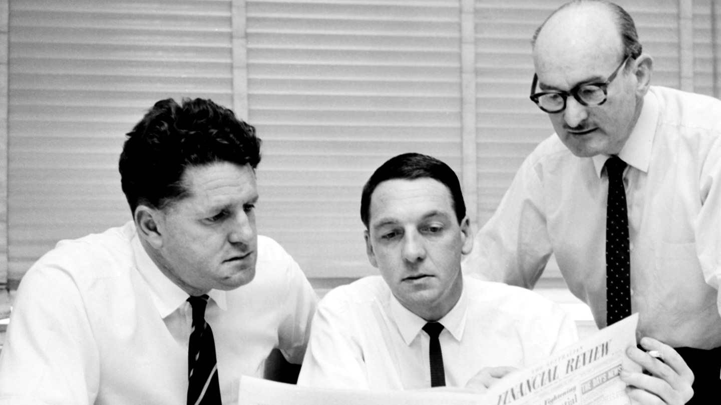 Australian Financial Review editors Michael Stutchbury, Paul Bailey ...