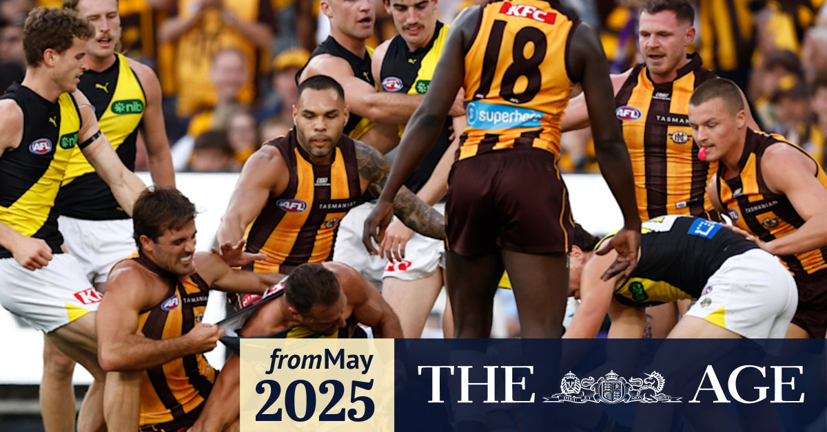 AFL 2025: Nick Watson gives the middle finger salute; Richmond Tigers ...