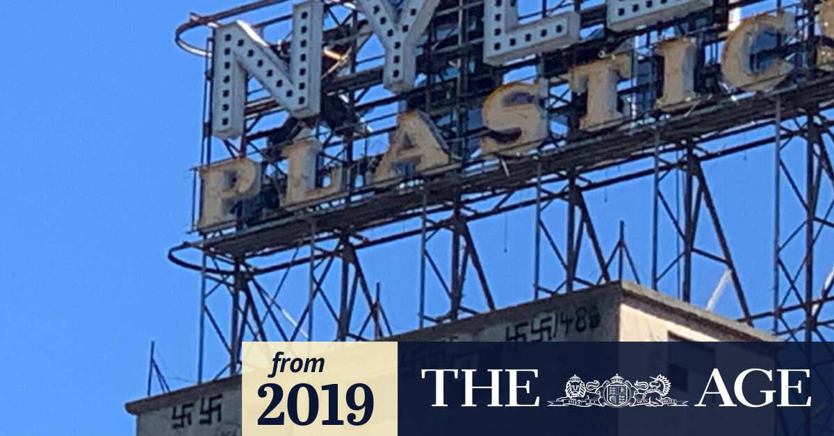 Nylex clock: Swastikas painted on iconic Nylex building