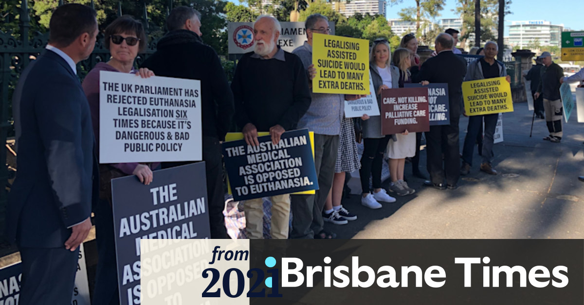 Protests as Qld euthanasia bill is introduced and Premier shares pain