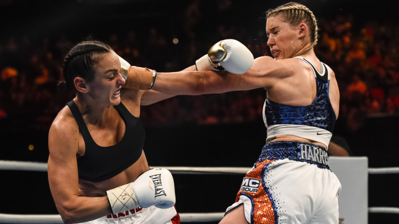 Tayla Harris earns first knockout of boxing career in win over Renee ...