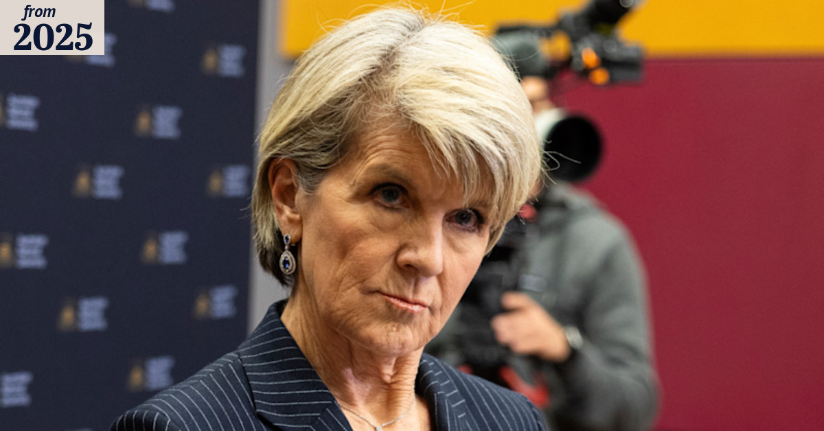 Julie Bishop, ANU chancellor, shows one sign that she is feeling the heat