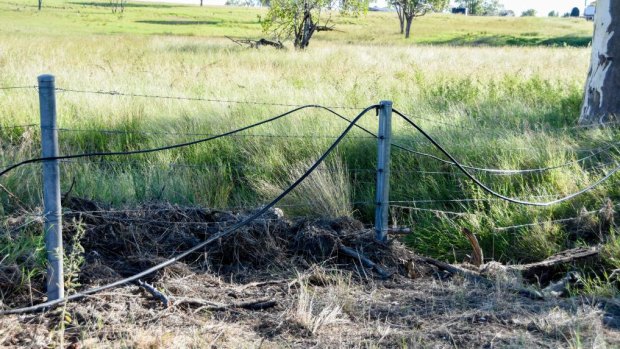 Telstra phone line hanging on fence for years