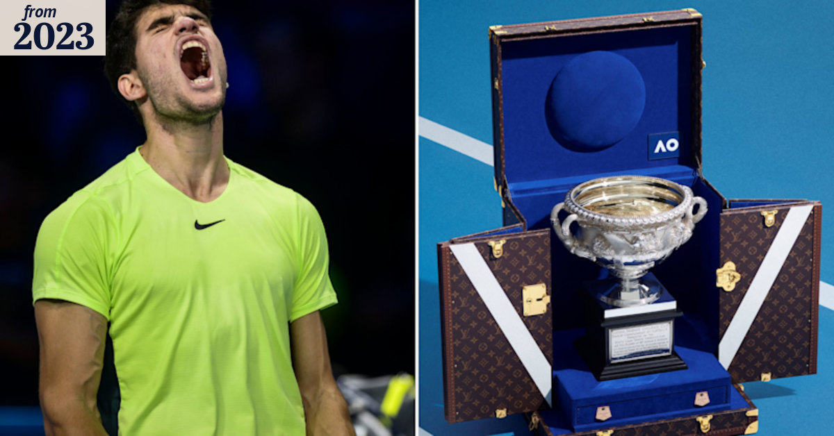 australian open trophy case