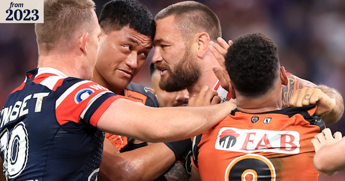 NRL 2023: ‘He’s a bit of a grub’: Tigers prop Stefano Utoikamanu pokes ...