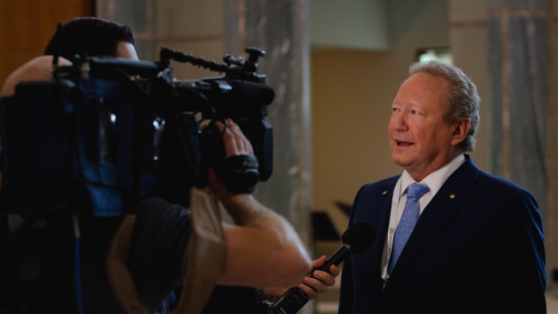 Andrew Forrest hits back at Fortescue doubters over decarbonisation plans