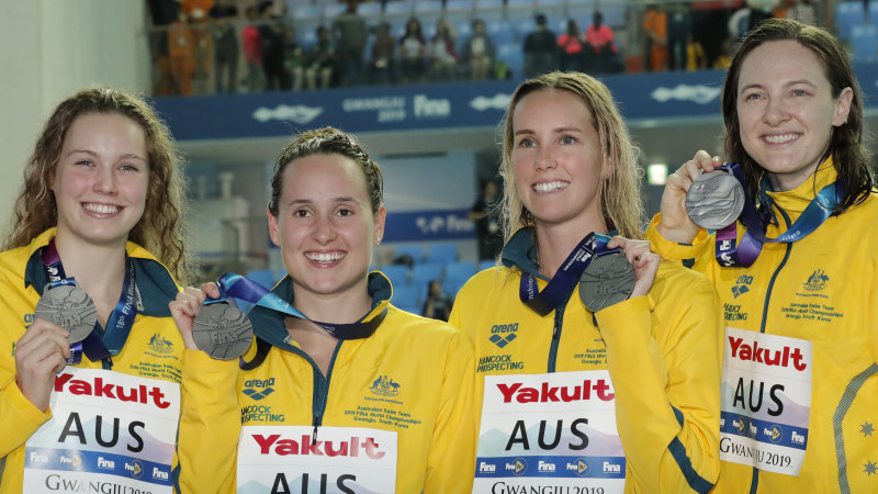 Australian women's relay team finish second at swim titles