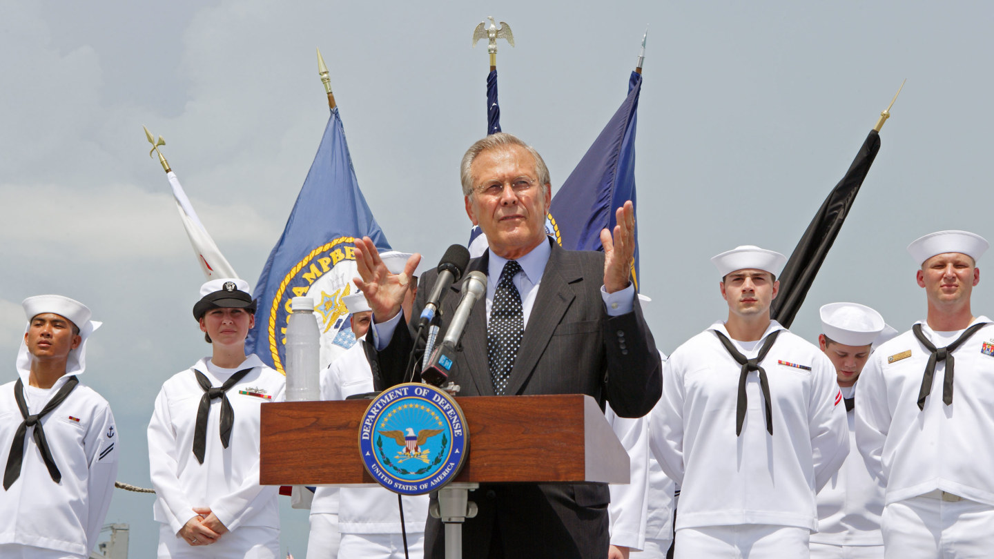 Rumsfeld: a cunning leader who oversaw a ruinous Iraq war
