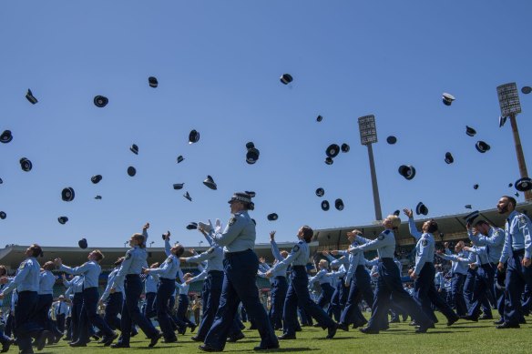 The passing out parade for the NSW police academy of 2020