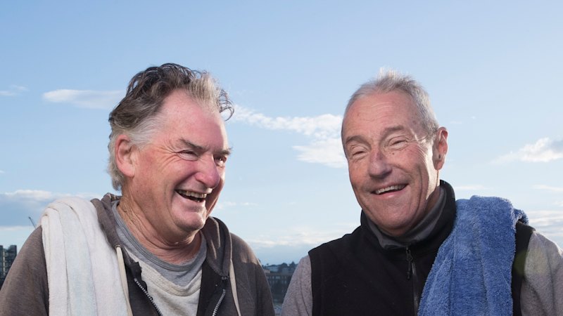 Two of Us: Adrian Newstead and Russell Cheek, Icebergs swimmers