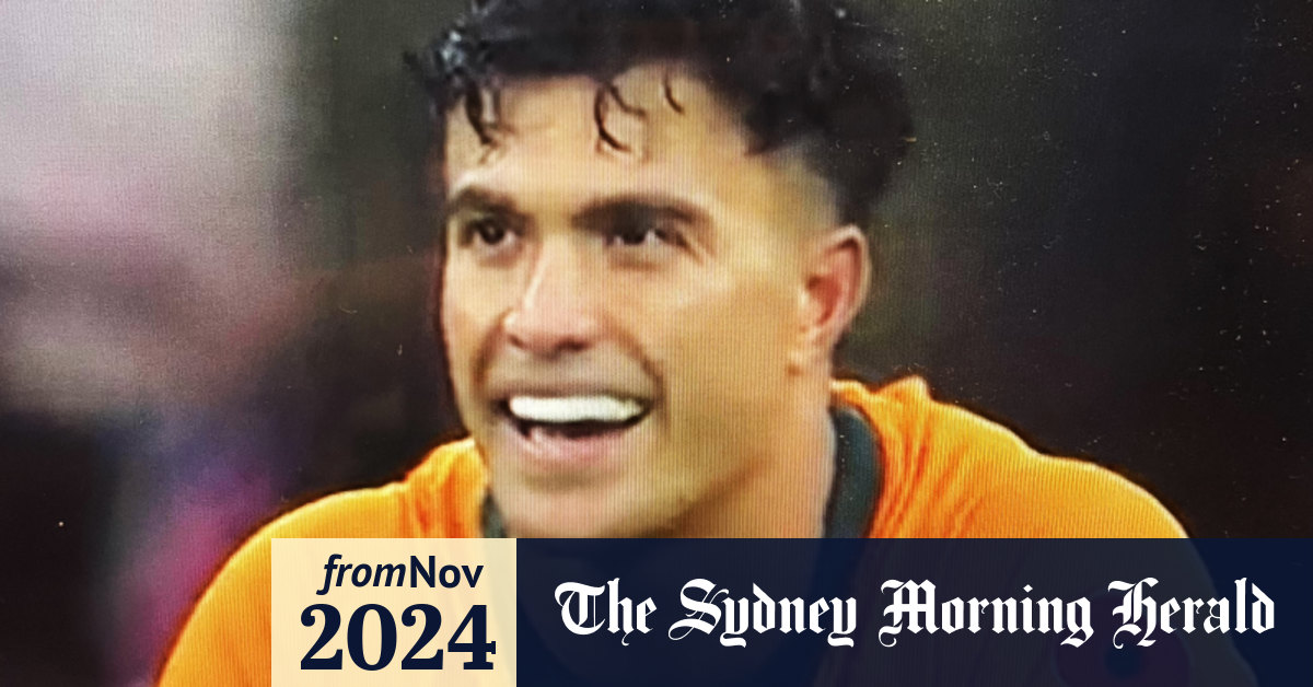 The big-screen smile that signalled Suaalii was about to do something ...