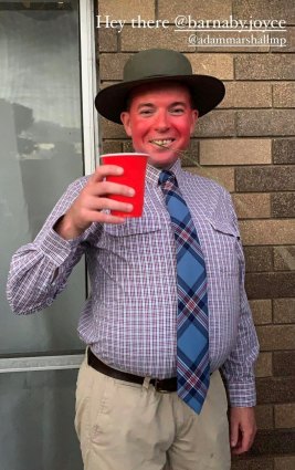 Was Adam Marshall a hero or a villain when he dressed as Barnaby Joyce?