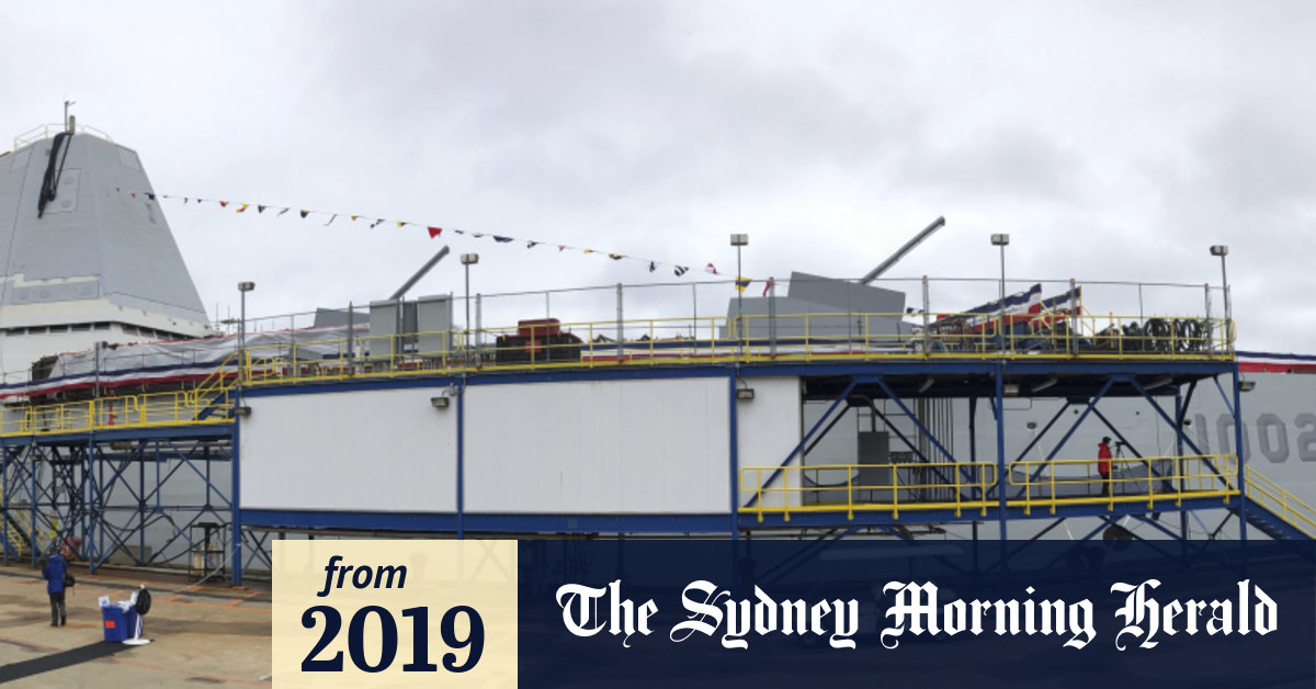 USS Lyndon B. Johnson, a stealth warship, launched