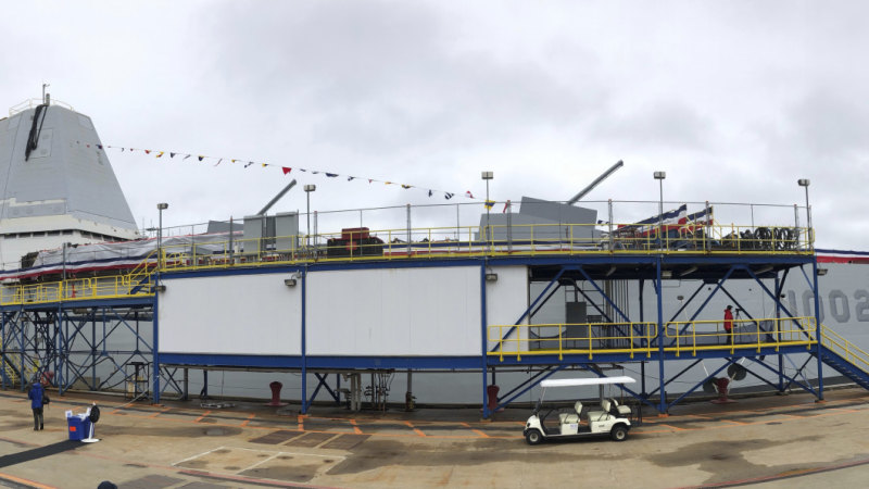 USS Lyndon B. Johnson, a stealth warship, launched