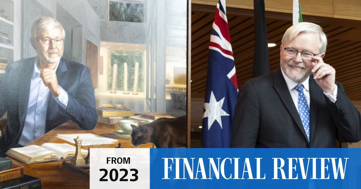 Kevin Rudd’s official portrait by Ralph Heimans unveiled