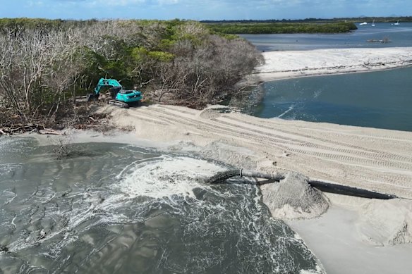 The multimillion-dollar emergency works on Bribie Island breakthrough