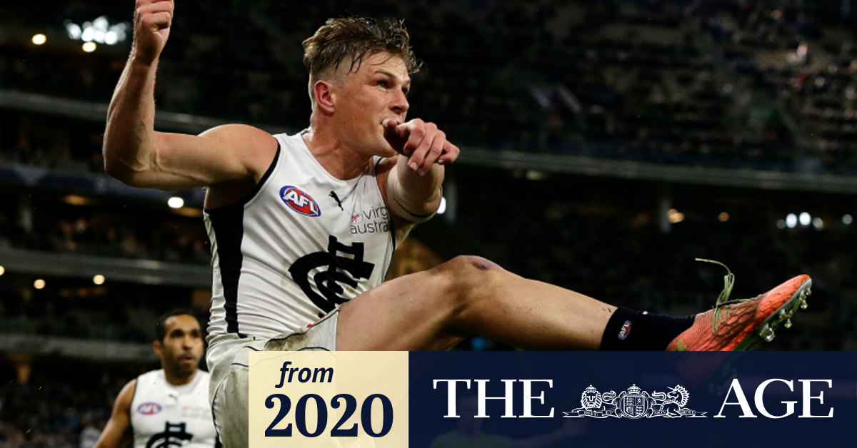 Jack Newnes Goal | Carlton Football Club's Newnes swings from The ...