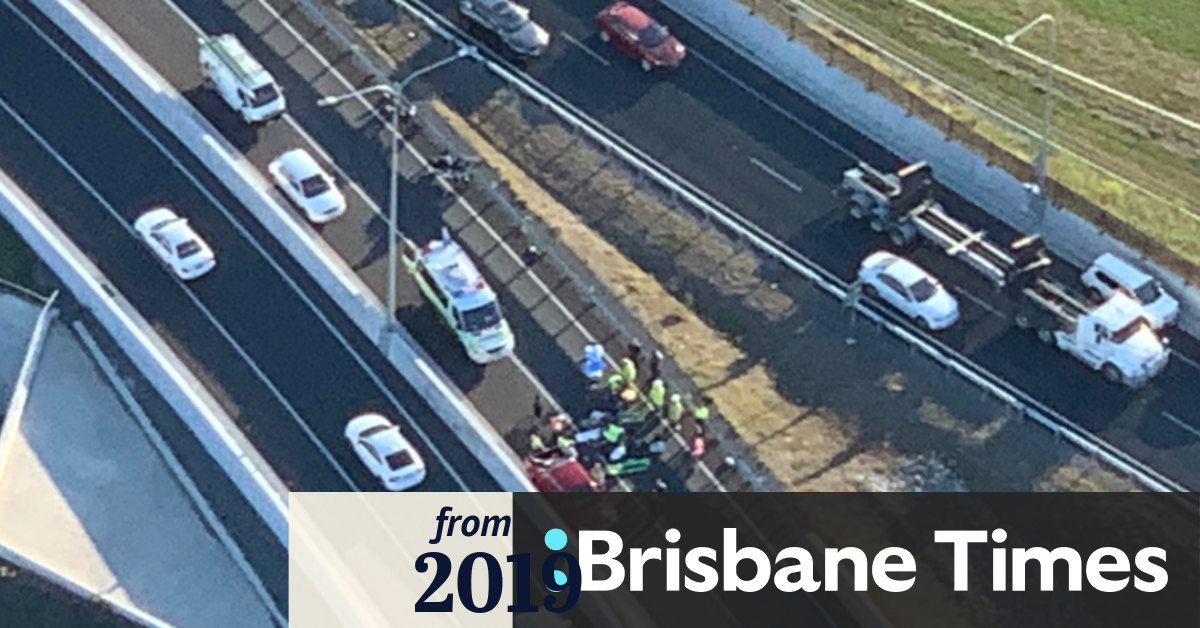 Gateway Motorway on-ramp blocked after motorcyclist seriously injured