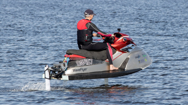 Futuristic jet ski rules the waves
